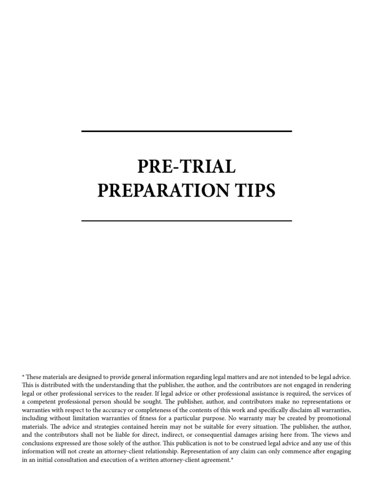 Pre-Trial Preparation Guidelines | PDF | Career & Growth | Law