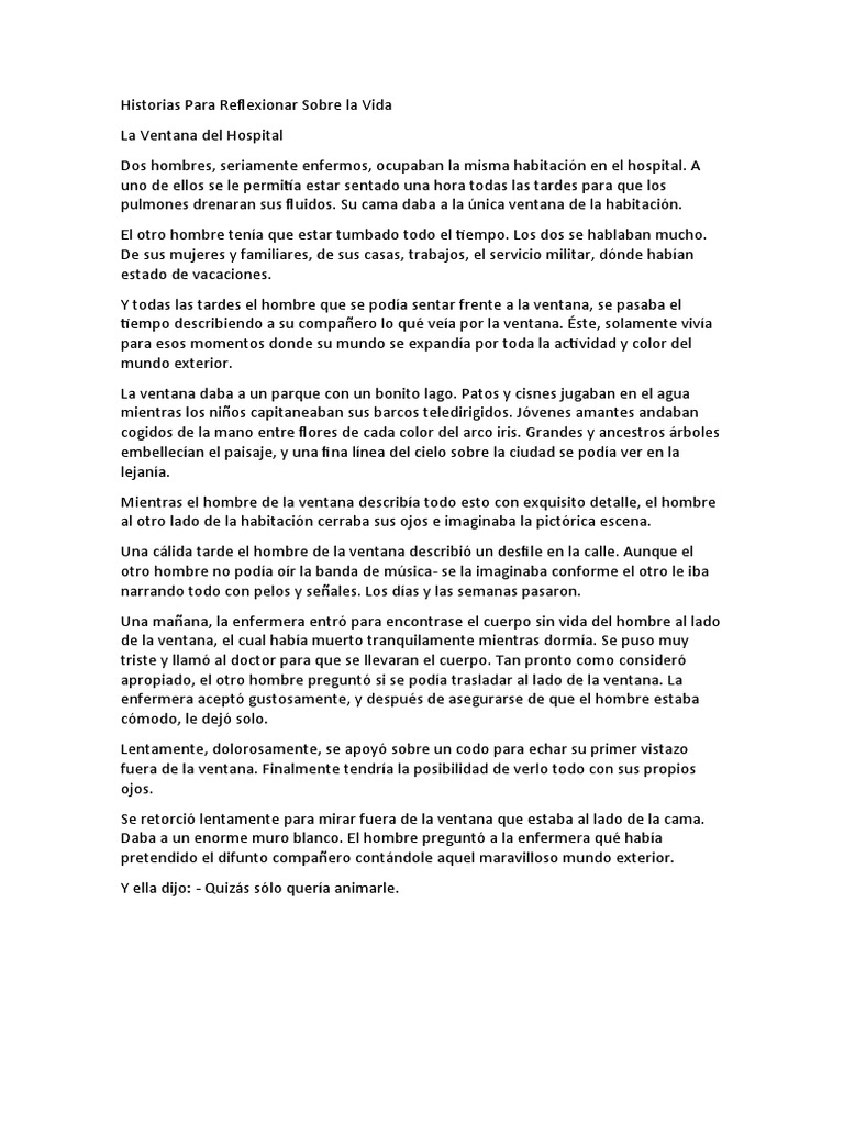 Historias para Reflexionar Sobre La Vida | PDF