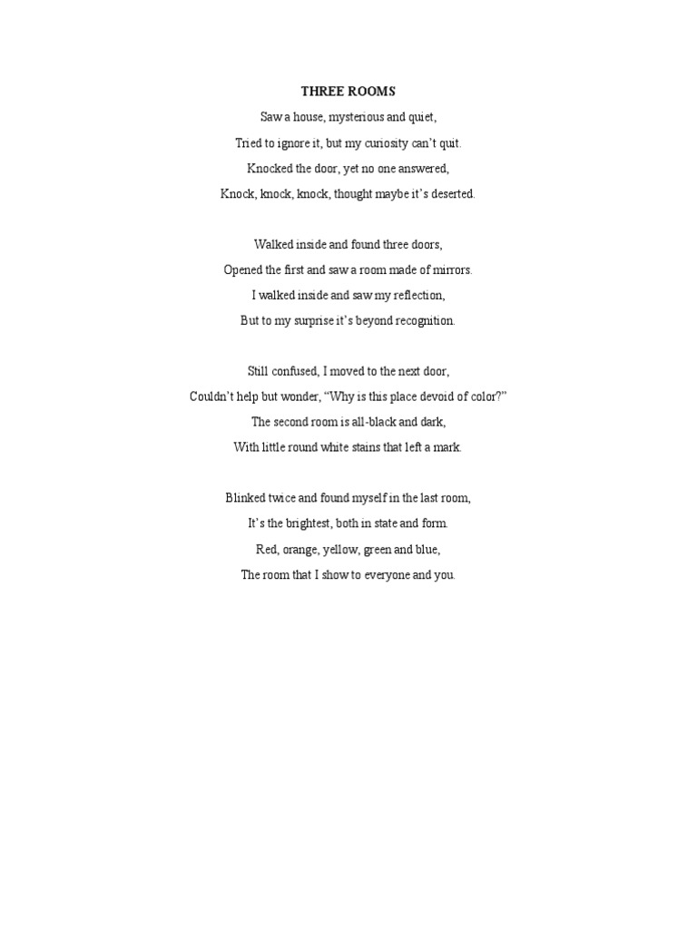 Three Rooms (Poem) | PDF