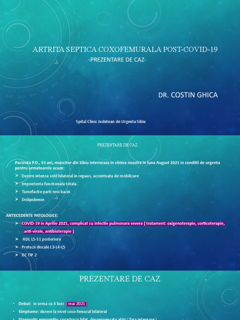 Costin Ghica - Artrita Septica Coxofemurala Post Covid-19 | PDF