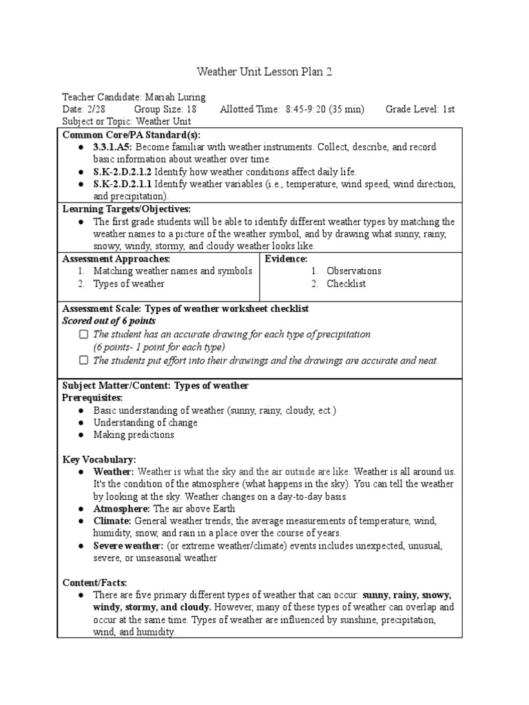Unit Lesson 2 | PDF | Weather | Severe Weather
