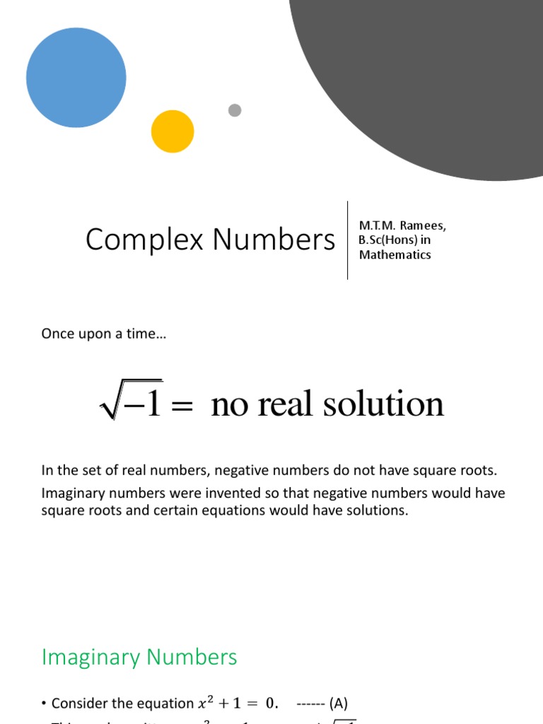 Complex Numbers | PDF | Complex Number | Numbers