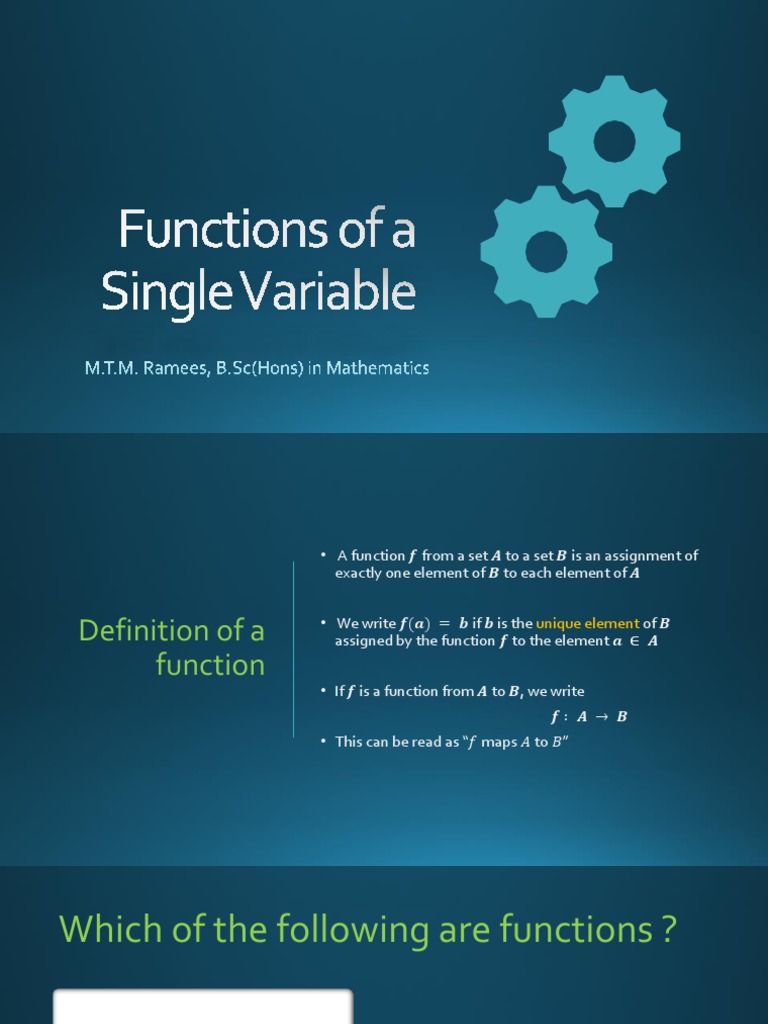 Functions of A Single Variable | PDF | Function (Mathematics) | Derivative