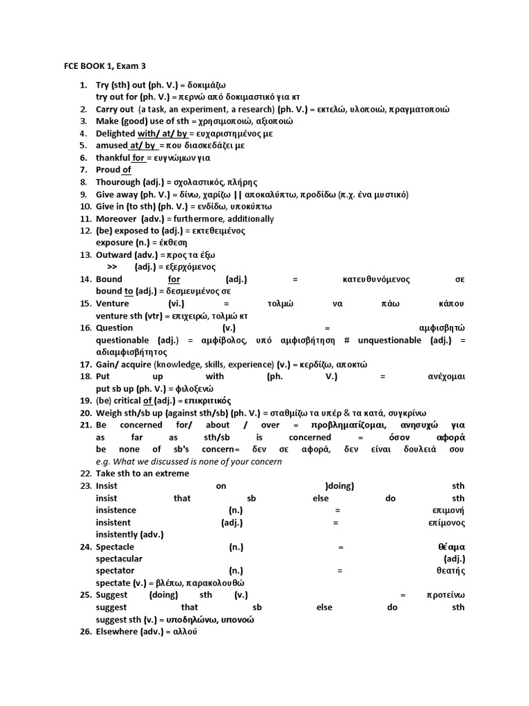 FCE BOOK 1, Exam 3 | PDF