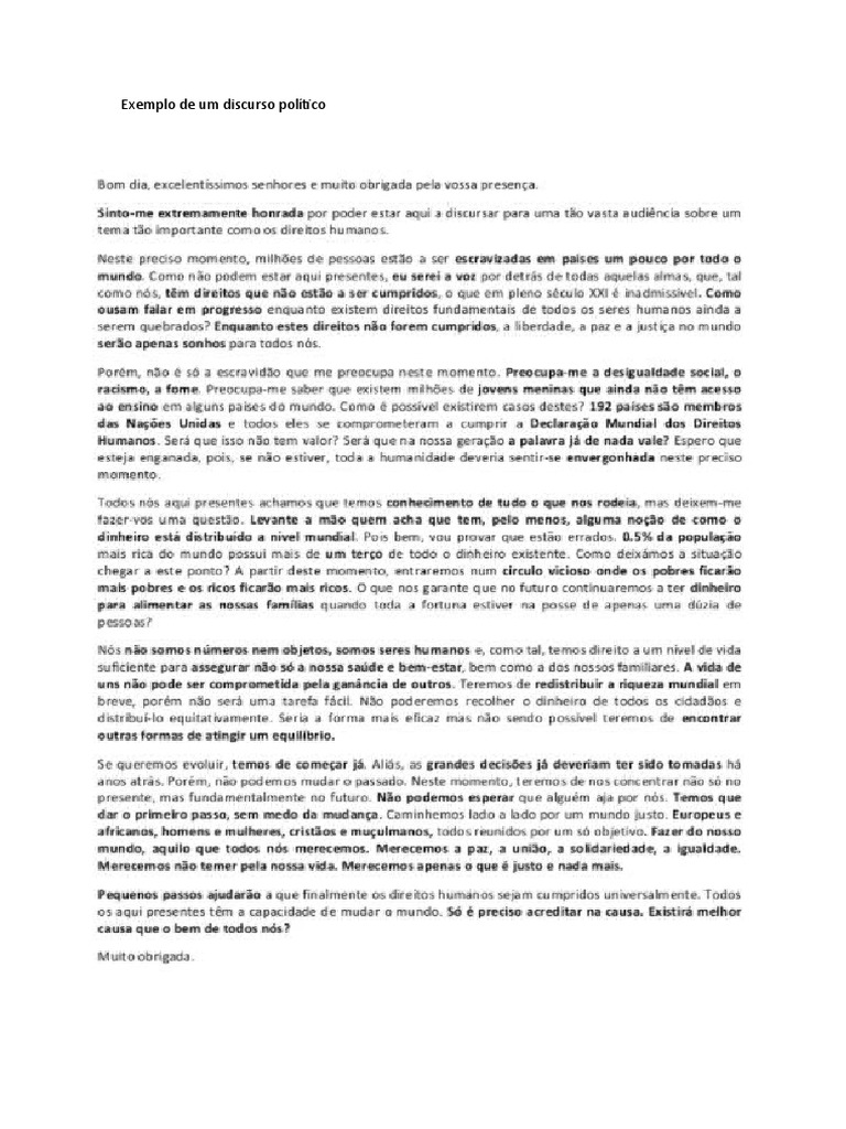 Exemplo de Um Discurso Político | PDF