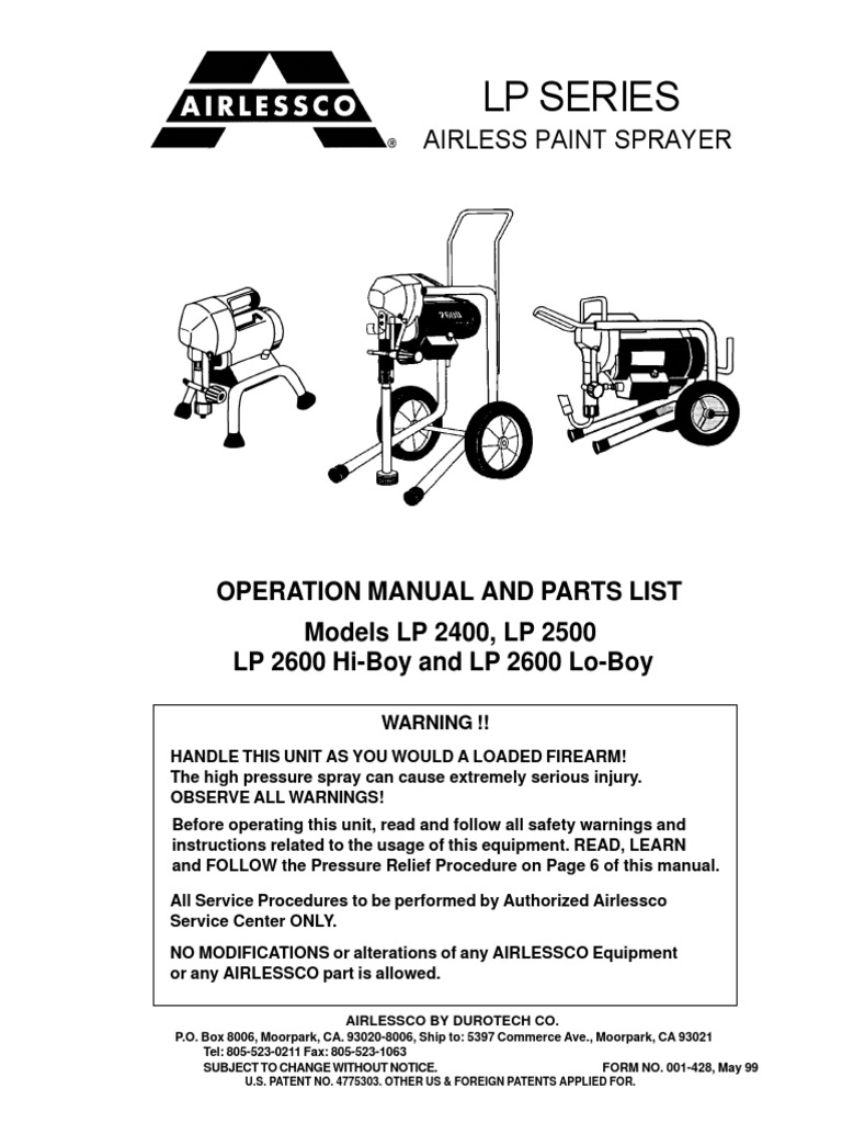 LP Series: Airless Paint Sprayer | PDF | Pump | Materials