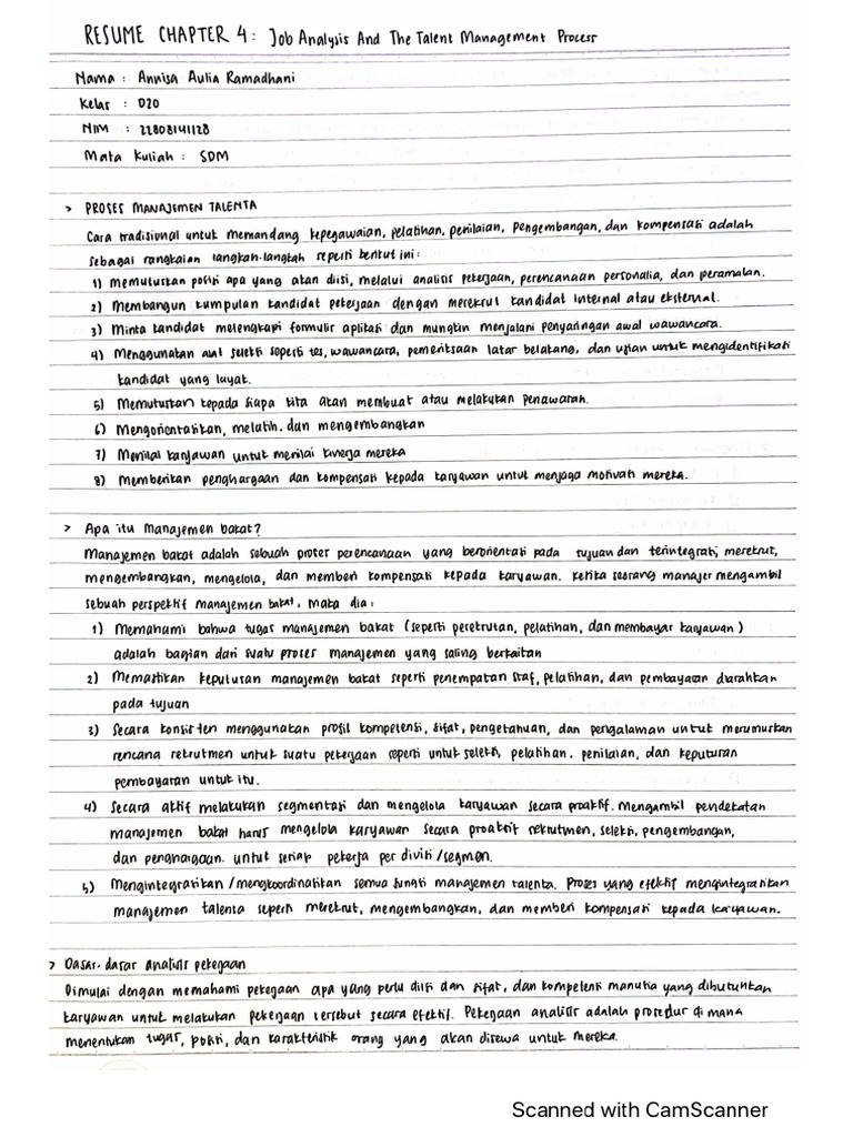 Rangkuman Chapter 4 MSDM - Annisa Aulia R - 22808141128 | PDF