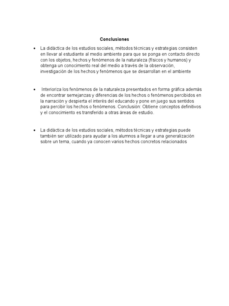 Conclusiones Sociales | PDF