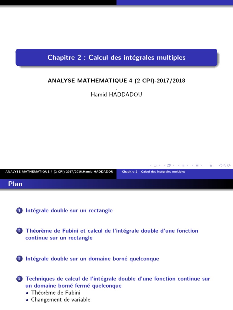 Calcul des intégrales multiples en analyse | PDF | Intégral | Fonction ...