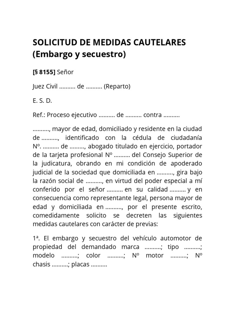 Solicitud de Medidas Cautelares | PDF