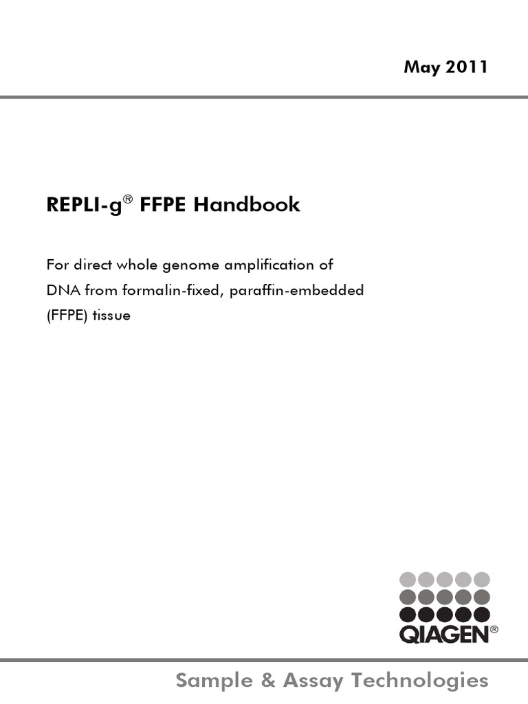 En Repli G Ffpe Handbook | PDF | Polymerase Chain Reaction ...