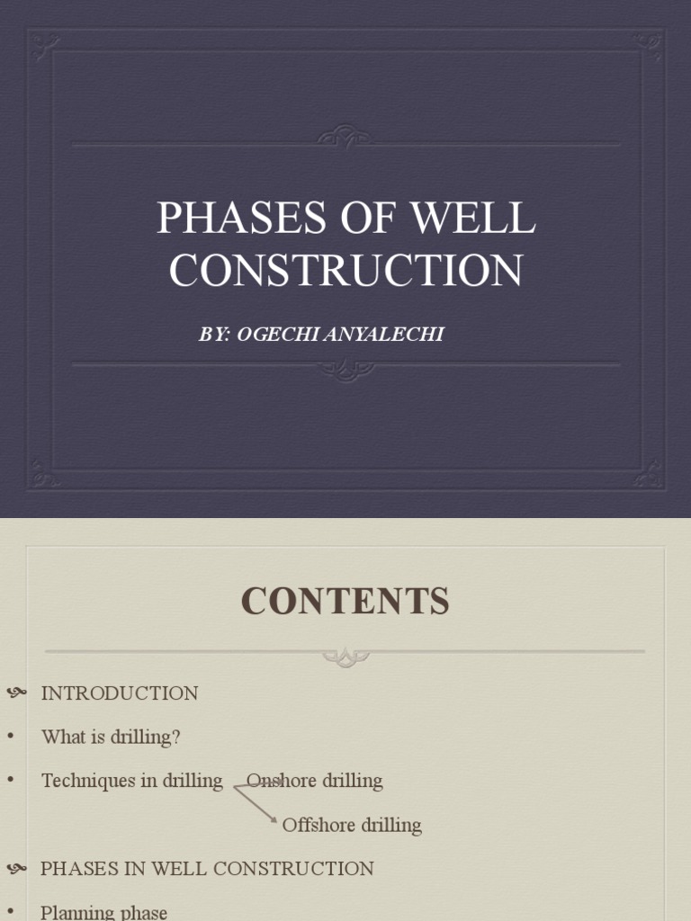 Initial WELL CONSTRUCTION PRESENTATION | PDF | Casing (Borehole) | Oil Well