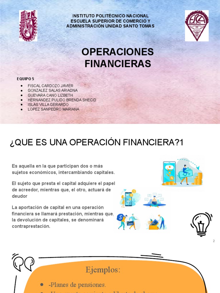 Tipos y Elementos de Operaciones Financieras | PDF | Interés | Crédito