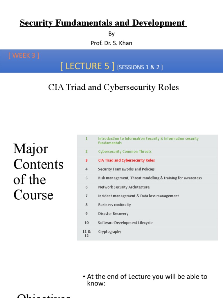 CIA Triad and Cybersecurity Roles | PDF | Information Security | Security