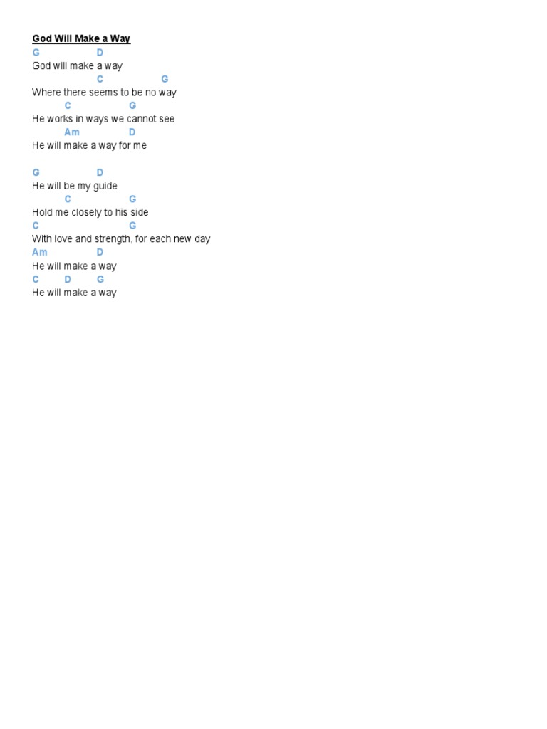 God Will Make a Way Lyrics | PDF