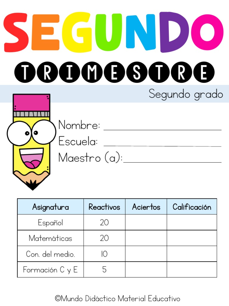 Examen SEGUNDO GRADO Segundo Trimestre | PDF