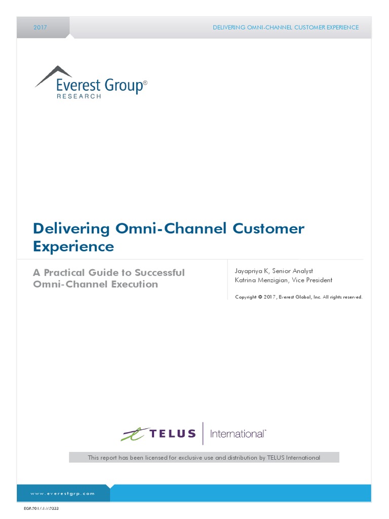 Guide To Omnichannel CX Delivery - by Everest and TELUS Intl 2017 | PDF ...