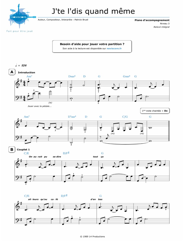 Partitions Piano, de La Partition Piano Confirmée À La Partition Piano ...