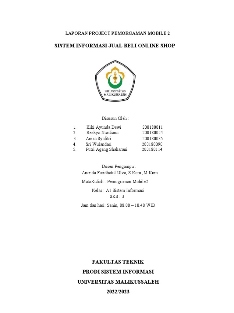 Laporan Project Pemrograman Mobile 2 | PDF | Komputer | Teknologi ...