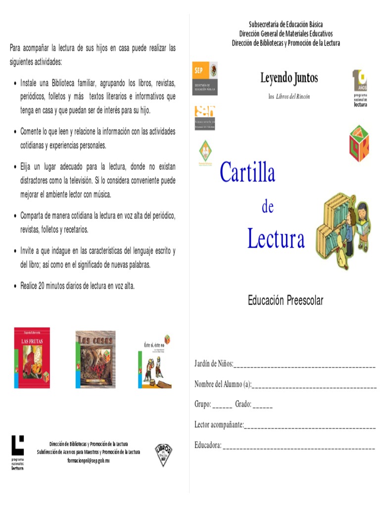Cartilla de Lectura Preescolar | PDF | Educación de la primera infancia ...
