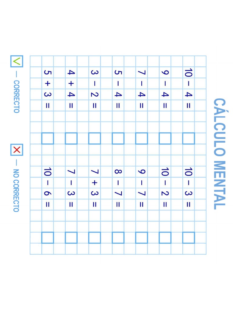Calculo Mental Fichas | PDF