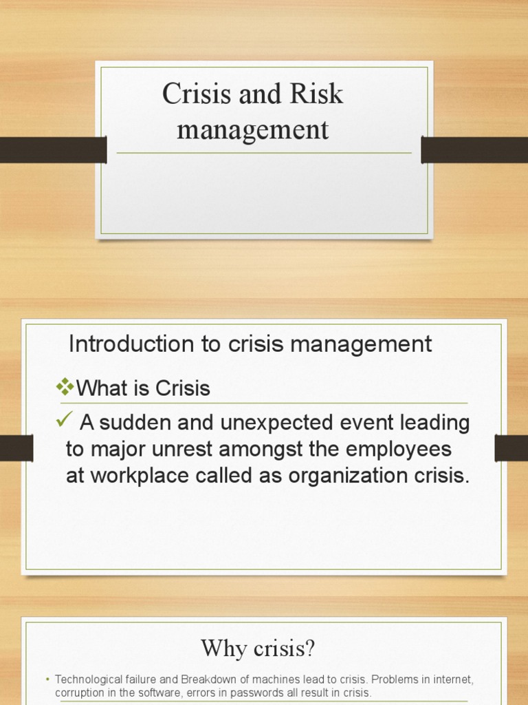 Crisis and Risk Management | Download Free PDF | Risk | Risk Management