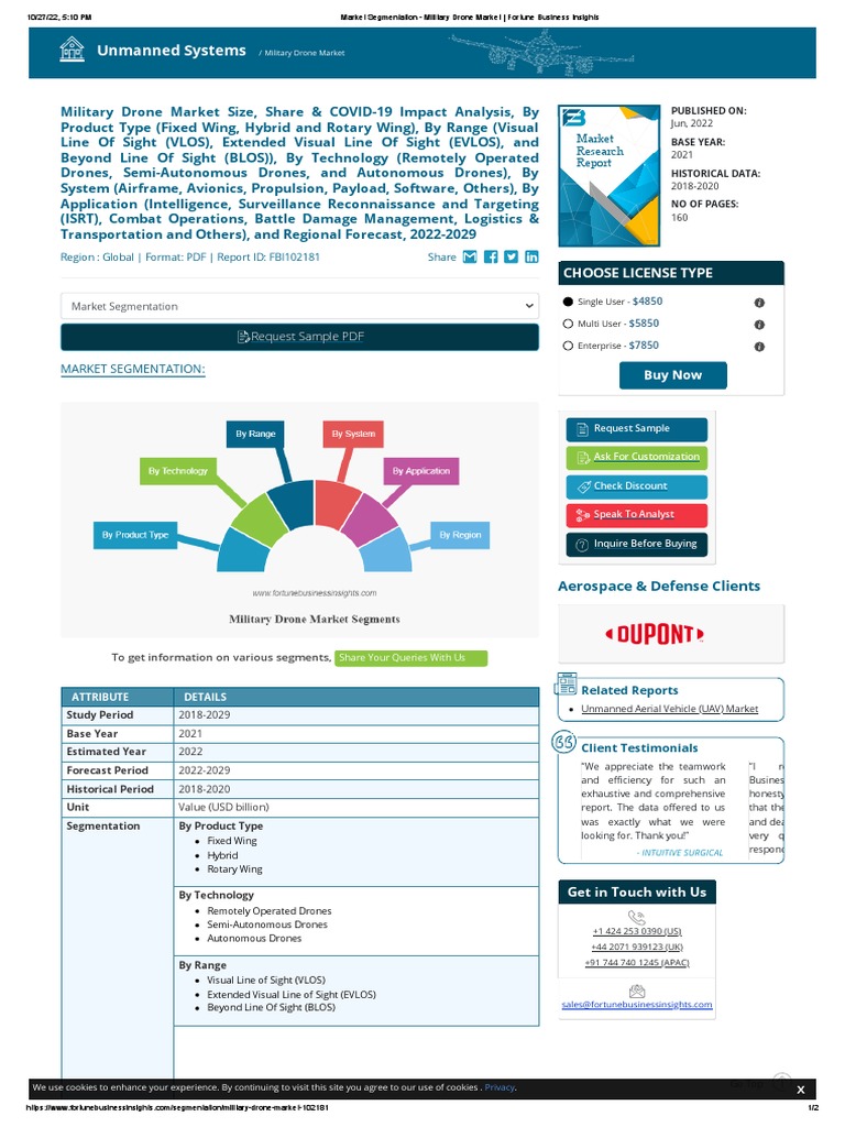 Military Drone Market Segmentation 2022 | PDF | Unmanned Aerial Vehicle ...