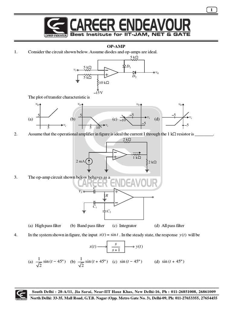 OP AMP Assignment | PDF | Operational Amplifier | Amplifier