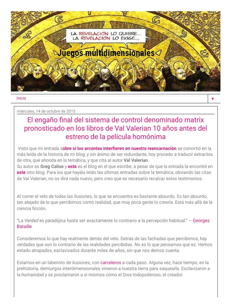 El Engaño Final Del Sistema de Control Denominado Matrix Pronosticado ...