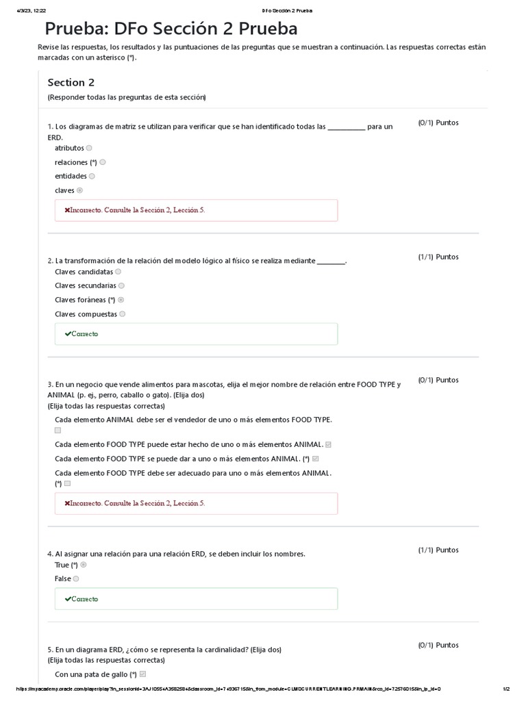 DFo Sección 2 Prueba | PDF | Base de datos relacional | Informática