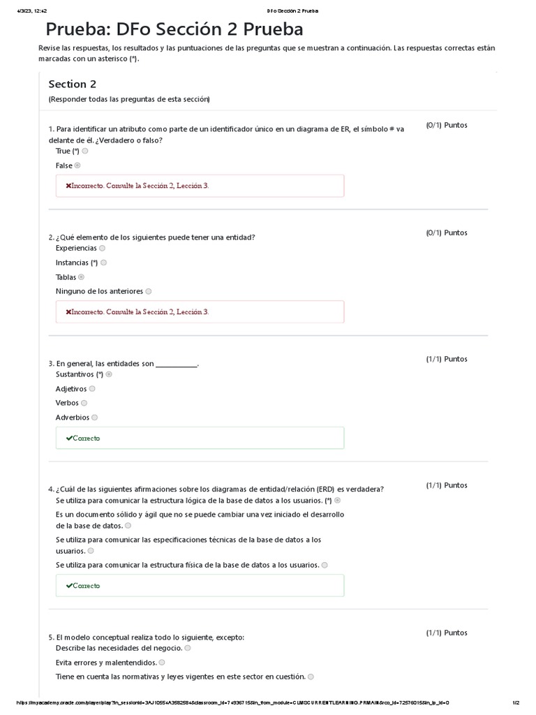 DFo Sección 2 Prueba | PDF | Bases de datos | Base de datos relacional