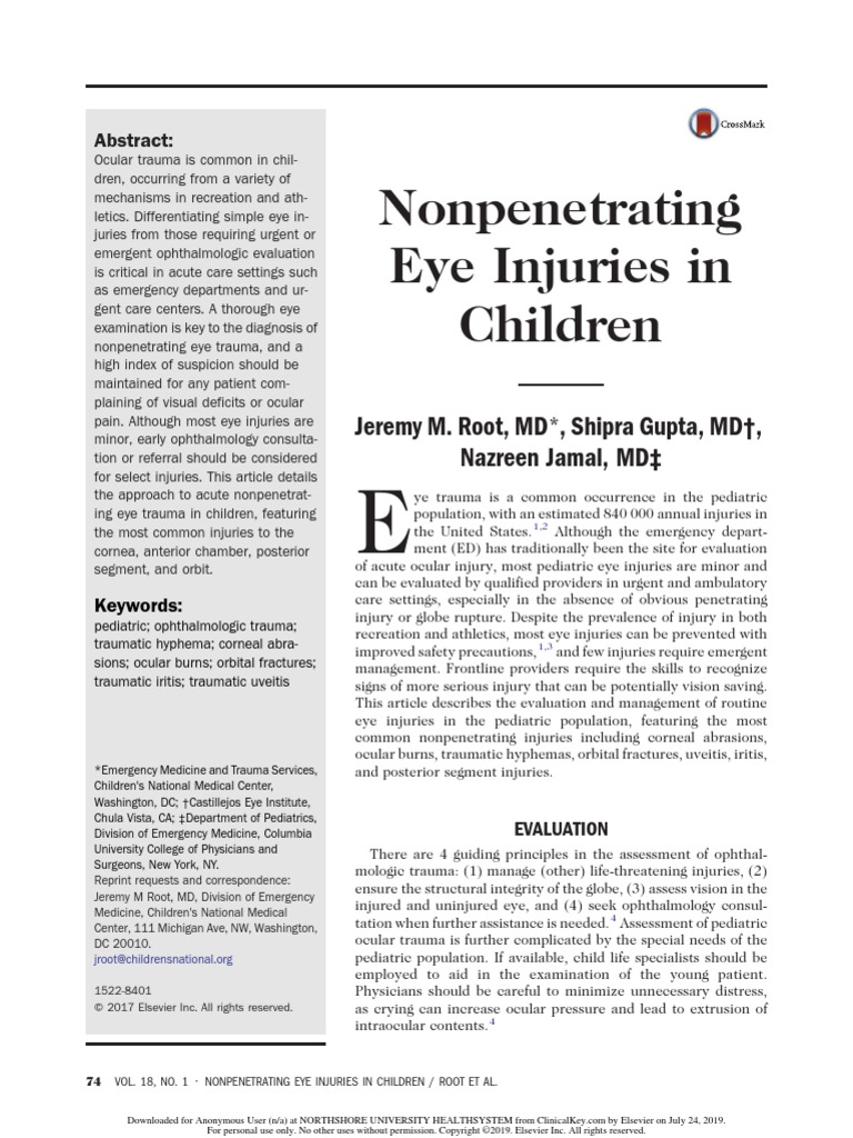 6 Nonpenetrating Eye Injuries in Children2020 | PDF | Human Eye | Cornea