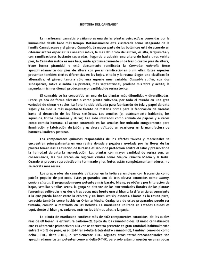 Historia Del Cannabis Pdf Cannabis Droga Mdma