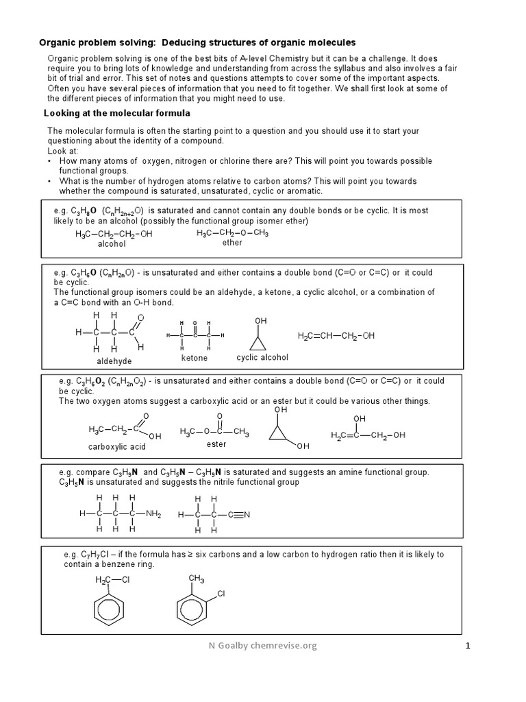 Organic Problem Solving | PDF | Science & Mathematics
