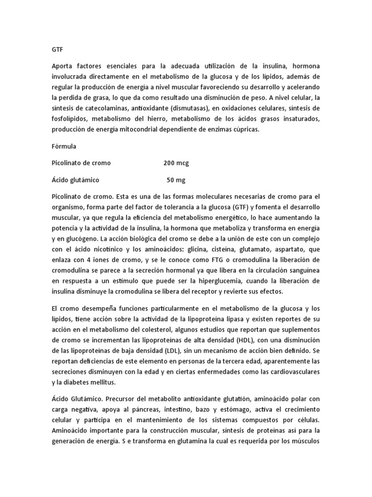 GTF | PDF | Metabolismo | Ácido glutamico