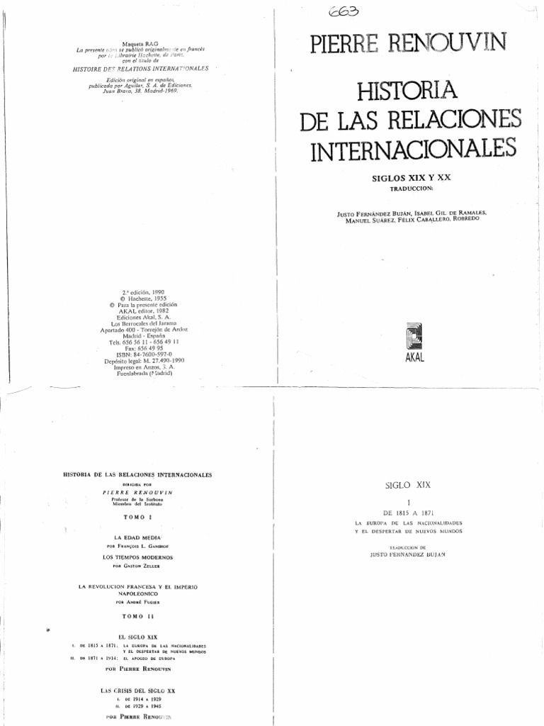 Renouvin - Historia de Las Relaciones Internacionales - Tomo II1 ...