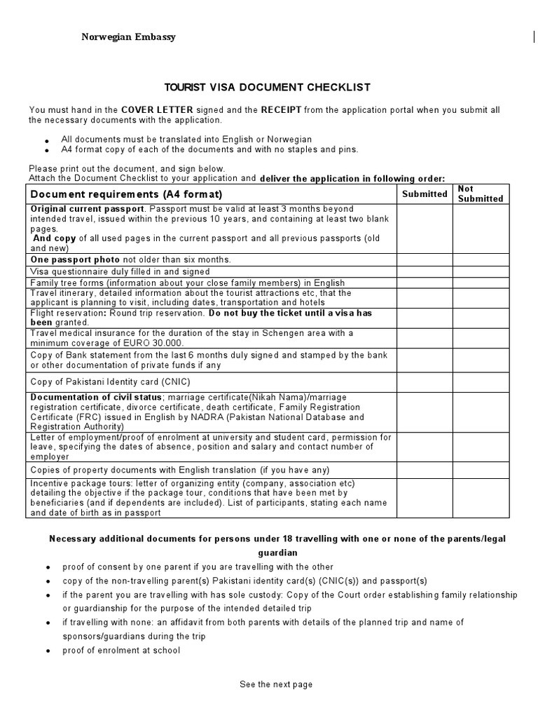 Checklist Tourist Visa Pakistan | PDF | Travel Visa | Passport Checklist Tourist Visa Pakistan | PDF | Travel Visa | Passport