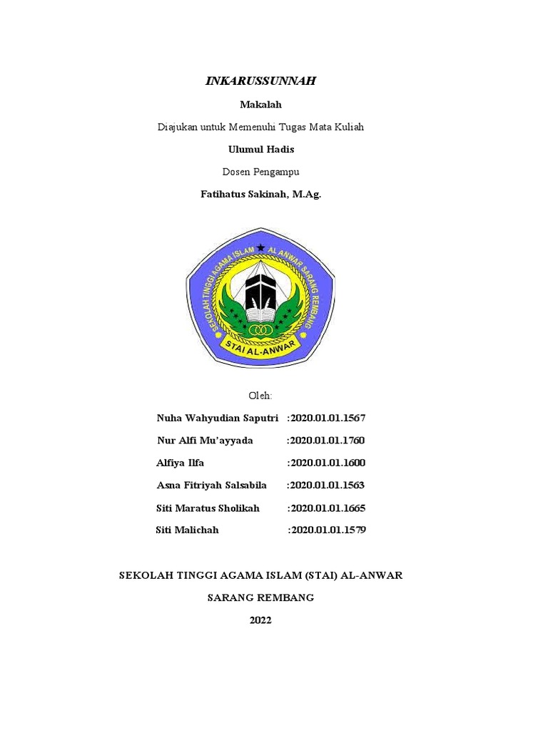 Kelompok III Inkar As-Sunnah | PDF
