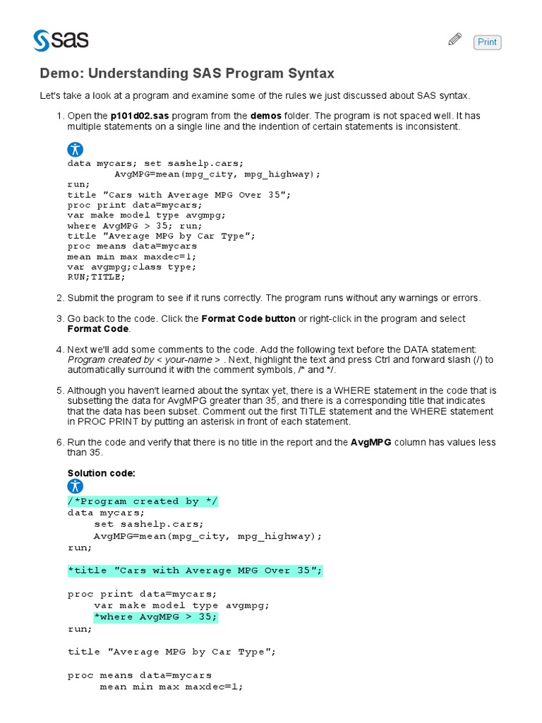 1.3 Understanding SAS Program Syntax | PDF | Software | Computer Engineering