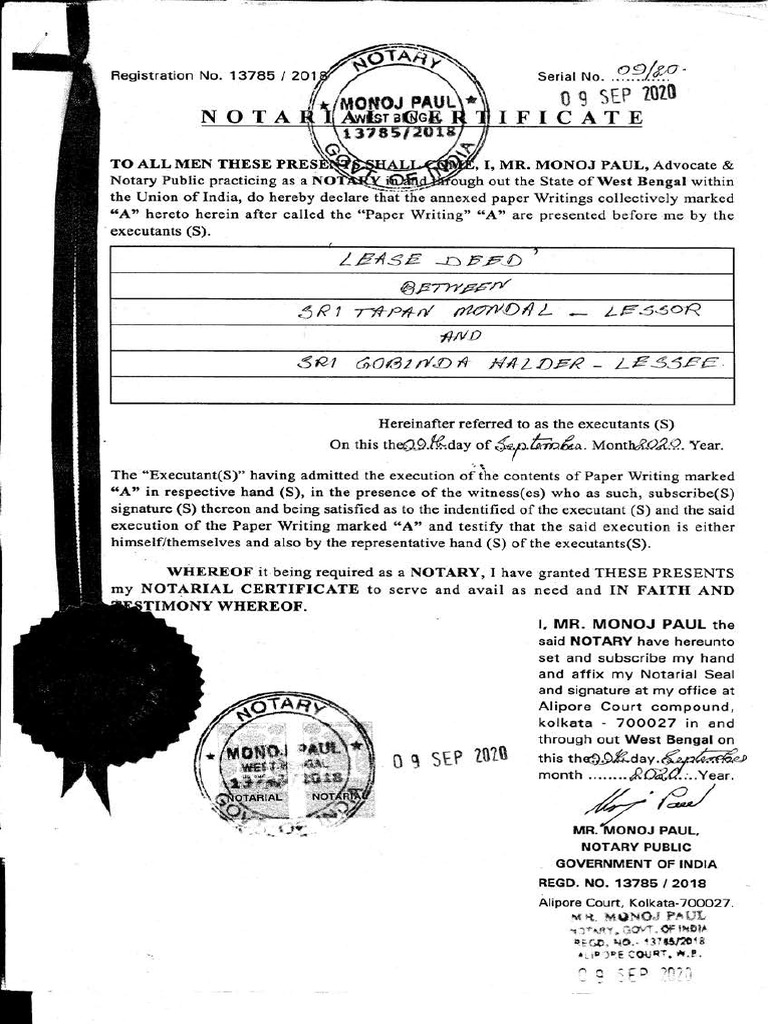 Notary Lease Deed | PDF