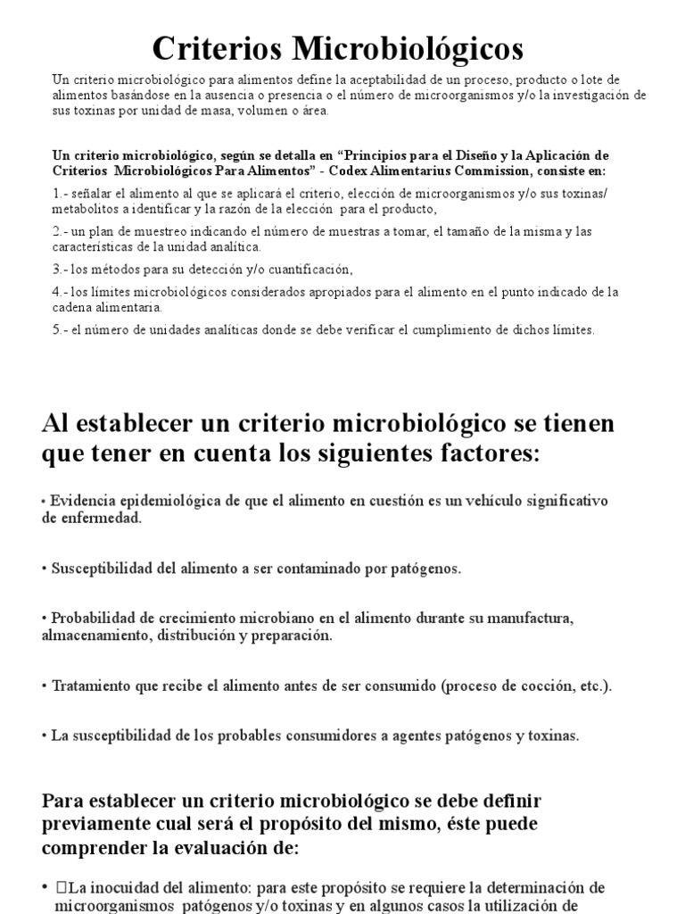 Criterios Microbiologicos Expo Jomary Pilar | PDF | Alimentos ...