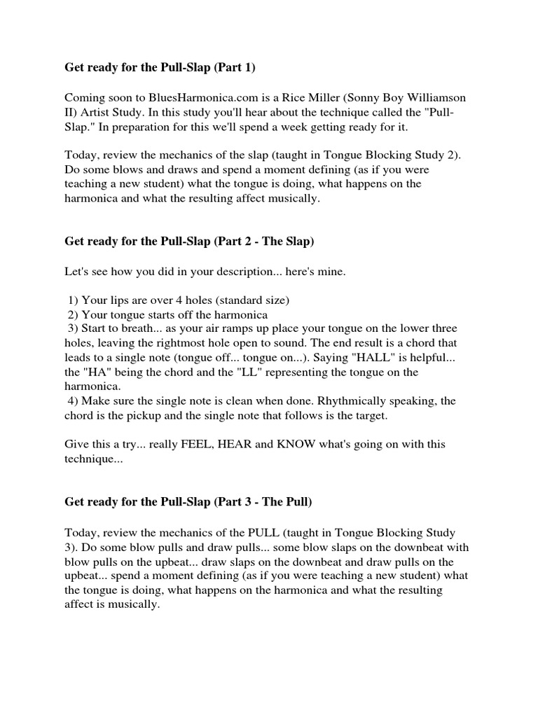 Get Ready For The Pull-Slap | PDF | Harmonica