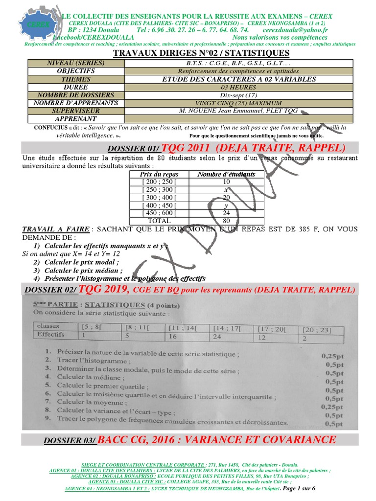 Méthode Mayer en Statistiques BTS | PDF | Méthode des moindres carrés | Statistique multivariée