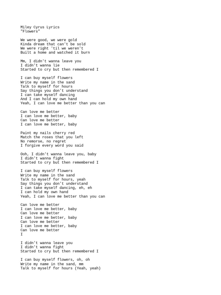 Miley Cyrus Lyrics | PDF