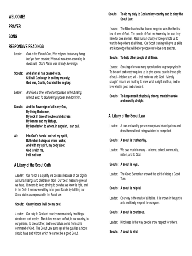 Scouts Own Service - Generic 1 - 230305 - 042429 | PDF | God ...