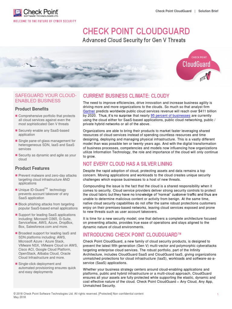 Cloudguard Solution Brief | PDF | Cloud Computing | Software As A Service