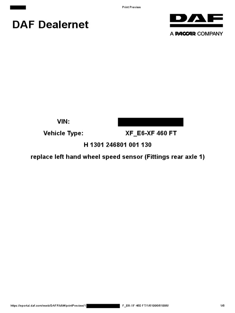 DAF Wheel Speed Sensor Replacement | PDF | Wheel | Axle