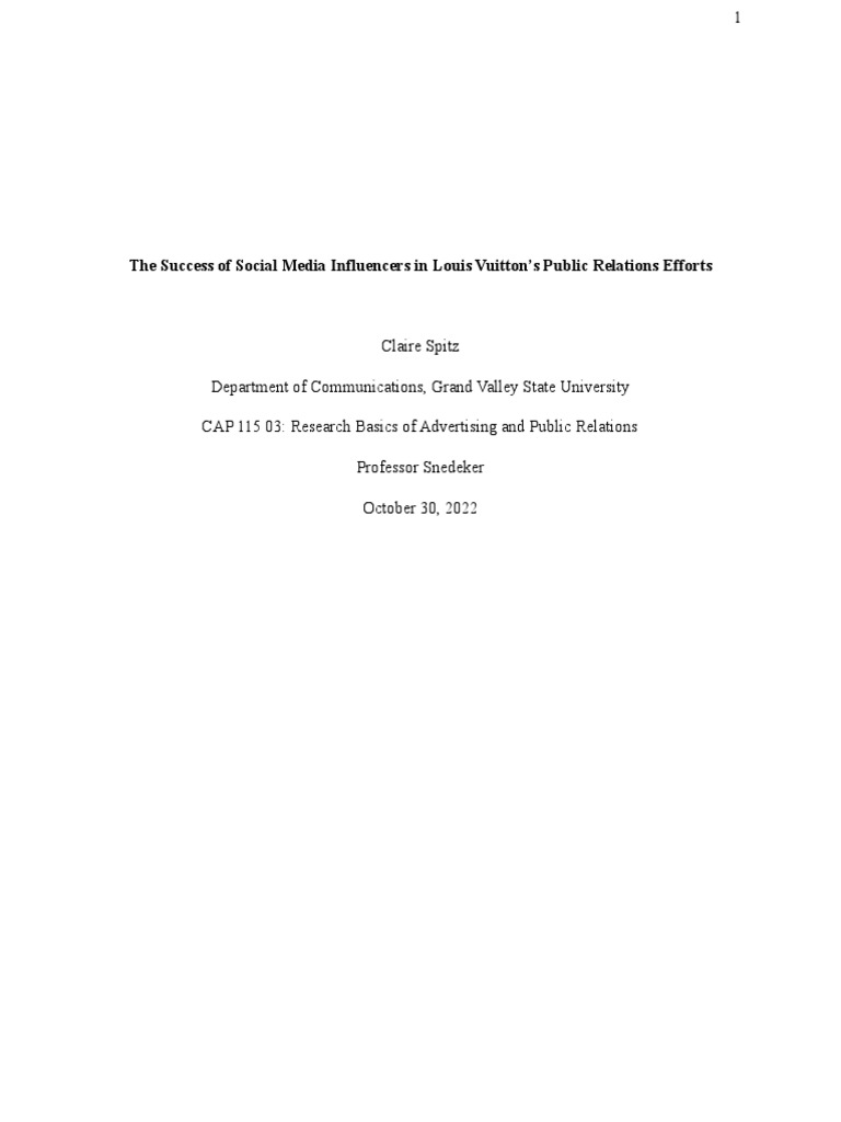 Secondary Research Report - Louis Vuitton | PDF | Brand | Social Media