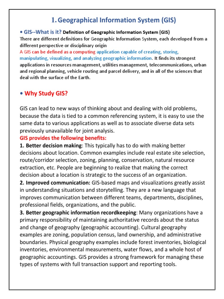 Geographical Information System (GIS) | PDF | Geographic Information ...