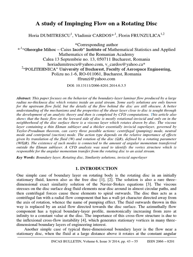 Rotating Disk - Vol - 6 - Iss - 3 | PDF | Vortices | Rotation Around A Fixed Axis